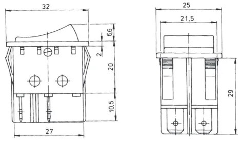 Vypínač vestavný 250V/16A 2P zelený podsvícený lightGRN I 4715