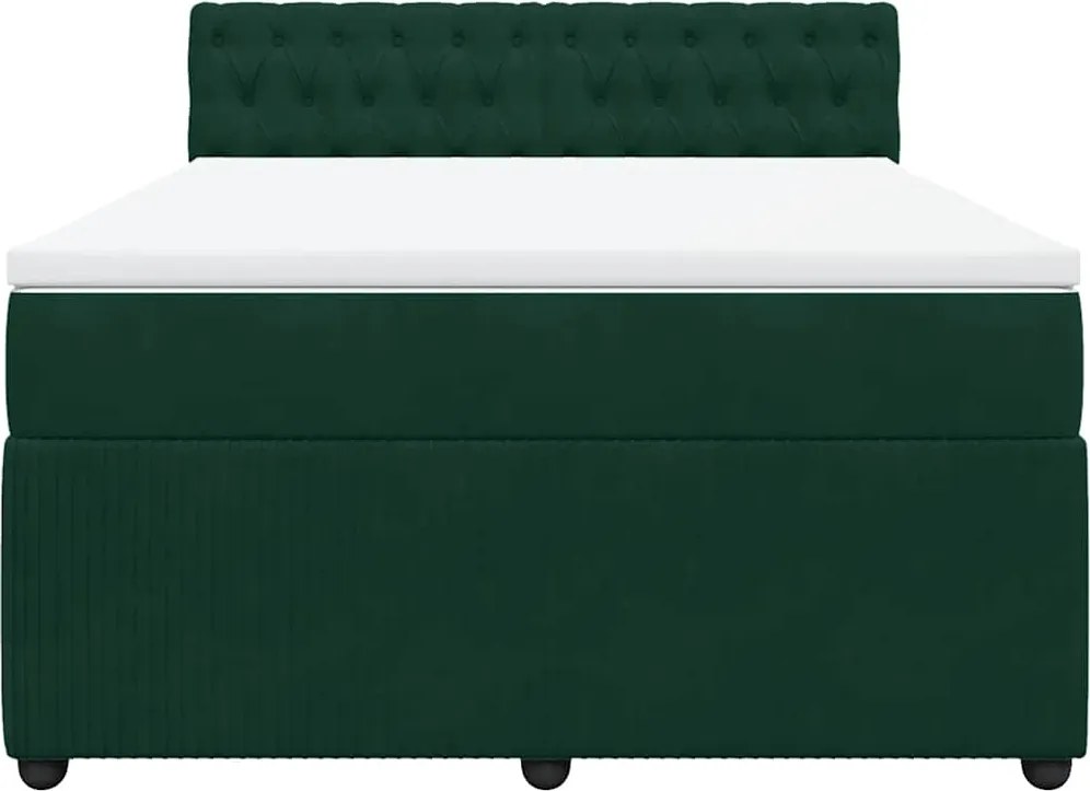 Box spring postel s matrací tmavě zelená 160x200 cm samet 3287791