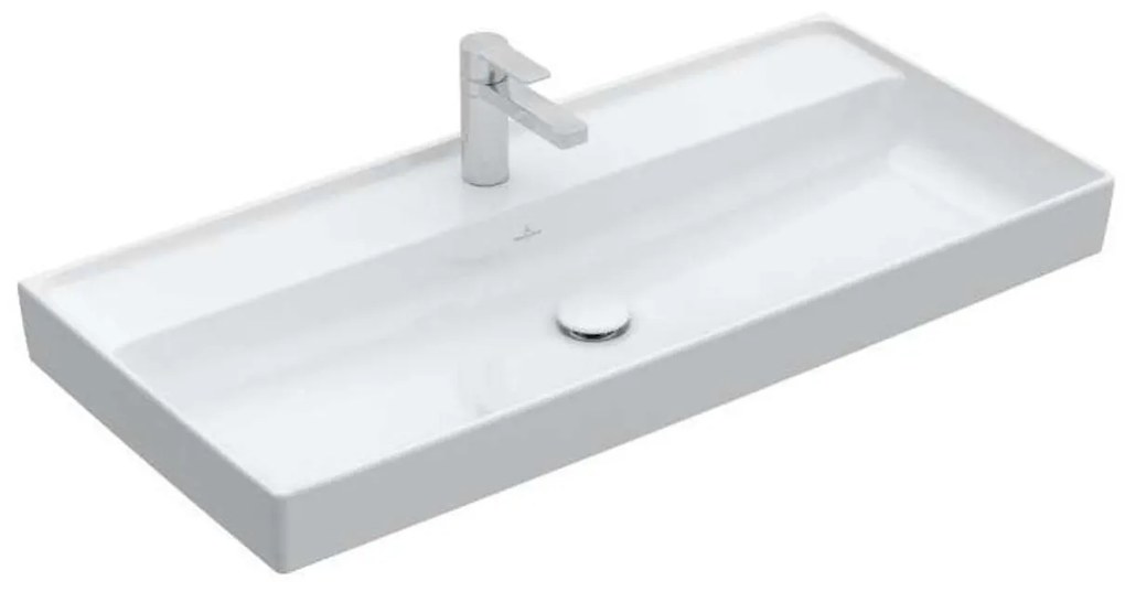 Villeroy & Boch Collaro - Umyvadlo nábytkové 100x47 cm, bez přepadu, otvor pro baterii, CeramicPlus, alpská bílá 4A33A2R1