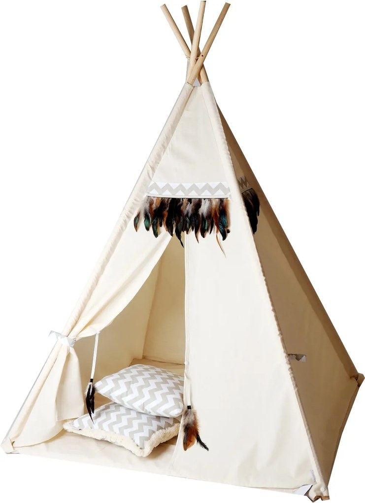 Vigvam design Indiánské Nature Teepee - ČTVERCOVÉ BEZ DOPLŇKŮ