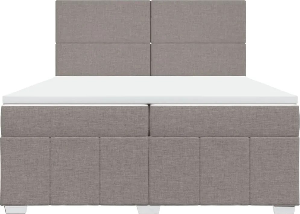 Box spring postel s matrací taupe 200x200 cm textil 3291772
