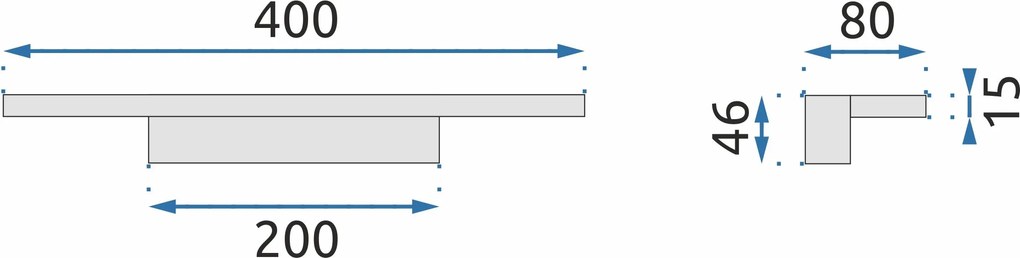 Toolight - LED nástěnné svítidlo nad zrcadlo 40cm APP836-1W, zlatá, OSW-07014