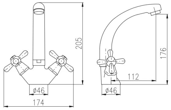 RAV Slezák MK120.0/2 - Umyvadlová baterie MORAVA 17,6 cm lesklý chrom
