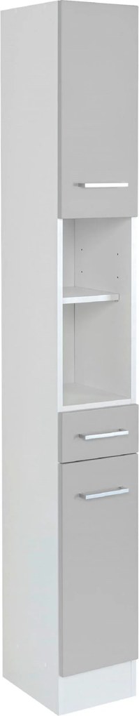 XXXLutz VYSOKÁ SKŘÍŇ, světle šedá, bílá, 25/190/35 cm Held - Online Only koupelnové skříňky - 000307017620