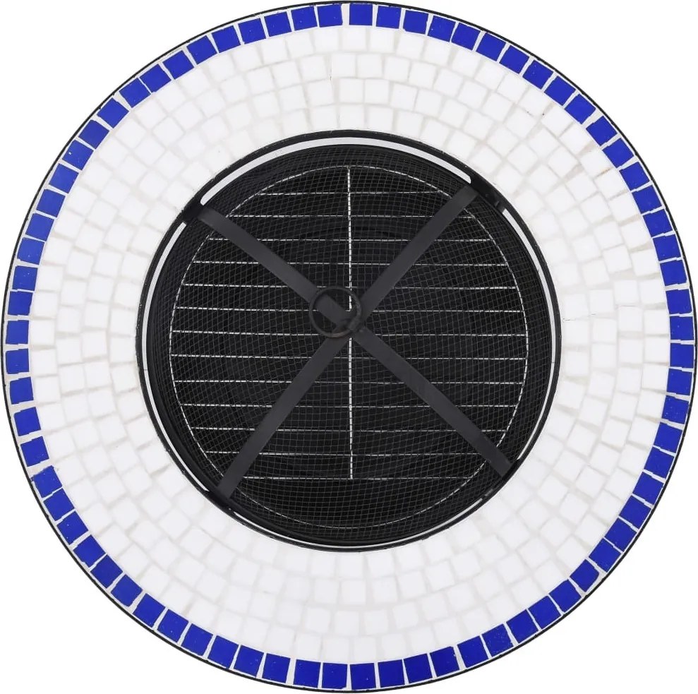 vidaXL Mozaikový stolek s ohništěm a bílý 68 cm keramika [46724] Barva: Cihlová