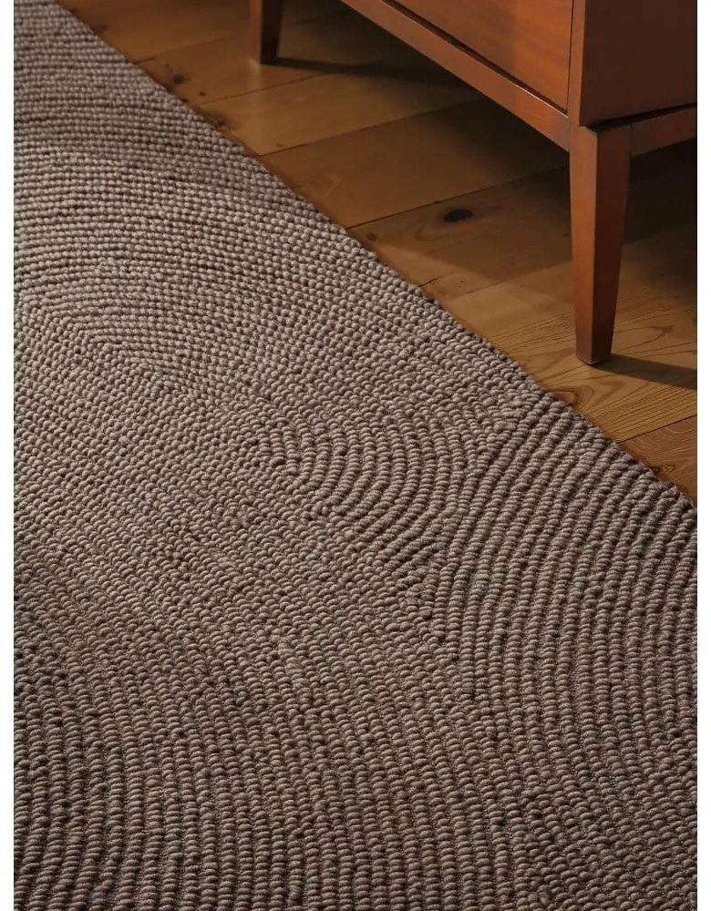Taupe ručně tkaný vlněný běhoun 80x300 cm Calmio – Hanse Home