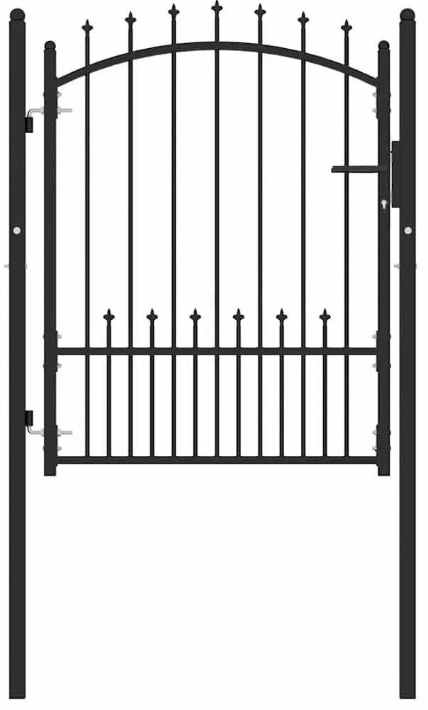 vidaXL Marketos Brána s hroty Černá 100 x 125 cm Práškově lakovaná ocel