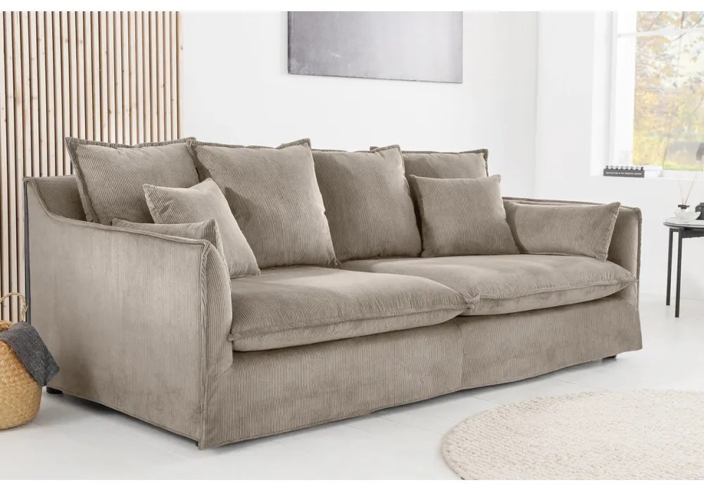 Massive home | Pohovka HEAVEN 200cm 3místná pružinová s odnímatelným potahem, šedozelená