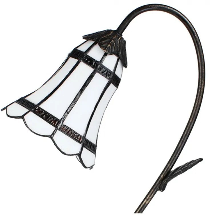 Stolní Tiffany lampa hnědé pruhy BrownLine – 30x17x48 cm