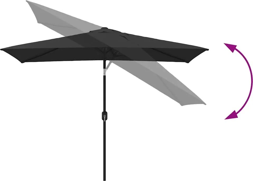 vidaXL Slunečník 200 x 300 cm pískově obdélníkový [44503] Barva: antracitová