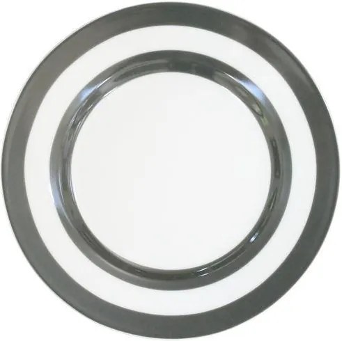 Krasilnikoff Dezertní talíř Charcoal Stripes, šedá barva, porcelán