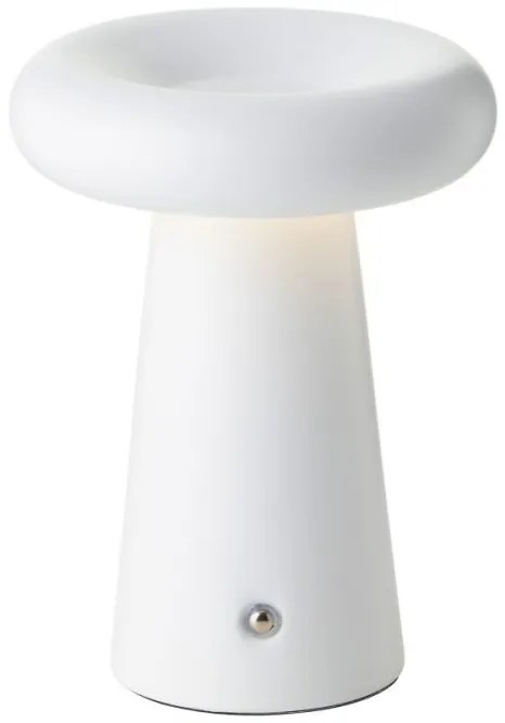 Brilliant G40895/75 Venkovní AKU stolní lampa MUFFIN matná bílá USB-A