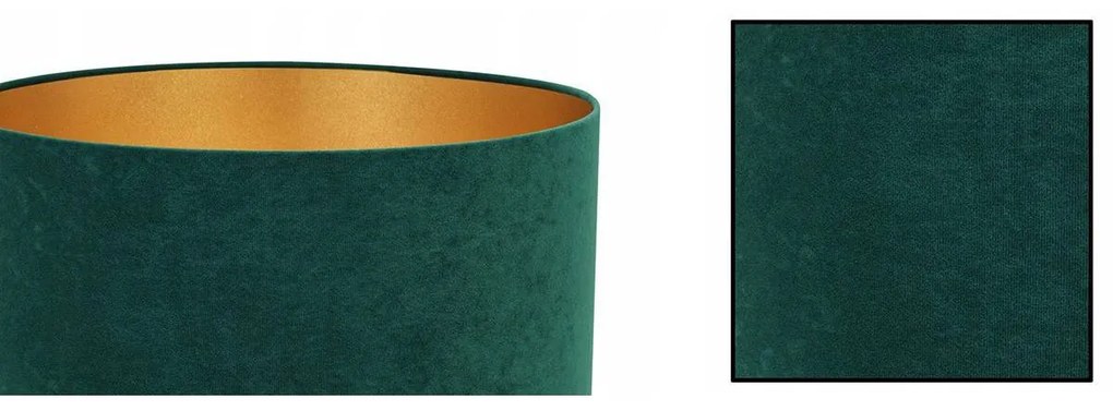 Závěsné svítidlo MEDIOLAN, 1x tmavě zelené/zlaté textilní stínítko, (fi 35cm)