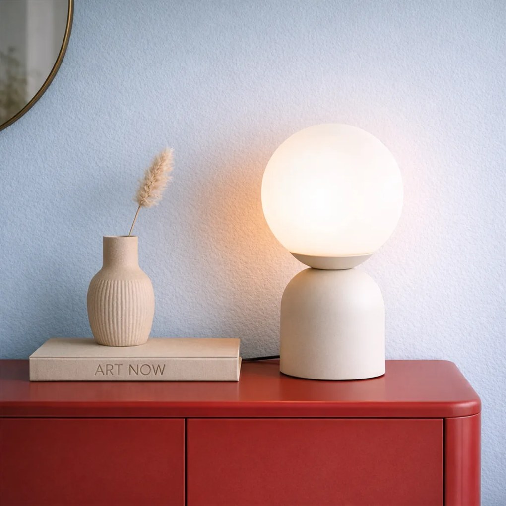 Stolní lampa béžová s opálovým sklem - Pallon Trend