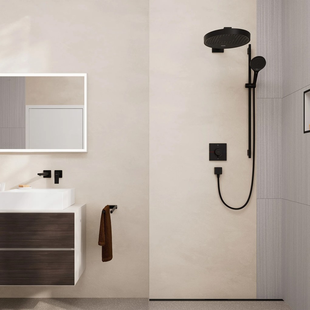 Hansgrohe ShowerSelect Comfort E, termostat pod omítku pro 2 spotřebiče, černá matná, HAN-15572670