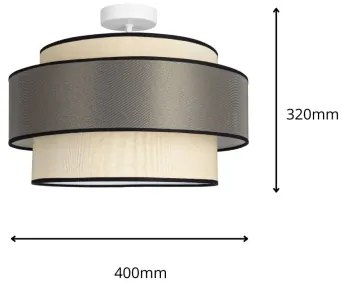 Přisazený lustr GRACE 1xE27/60W/230V pr. 40 cm krémová/šedá