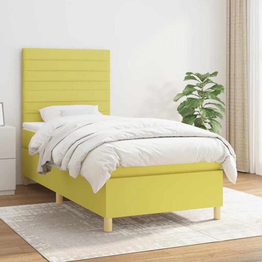 vidaXL Box spring postel s matrací 90x200 cm textil [3142388] Barva: Tmavě šedá