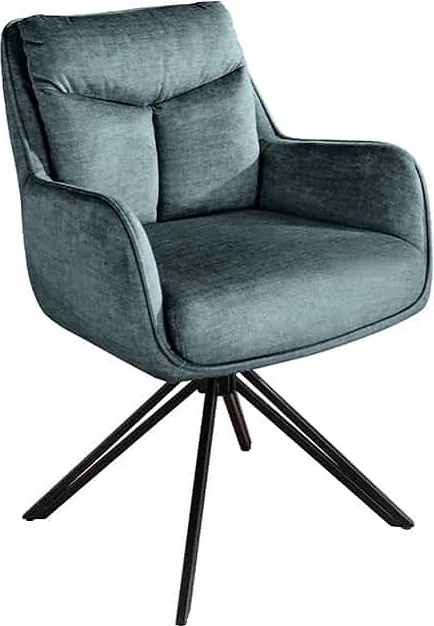 Designová otočná židle Brock petrolejový samet