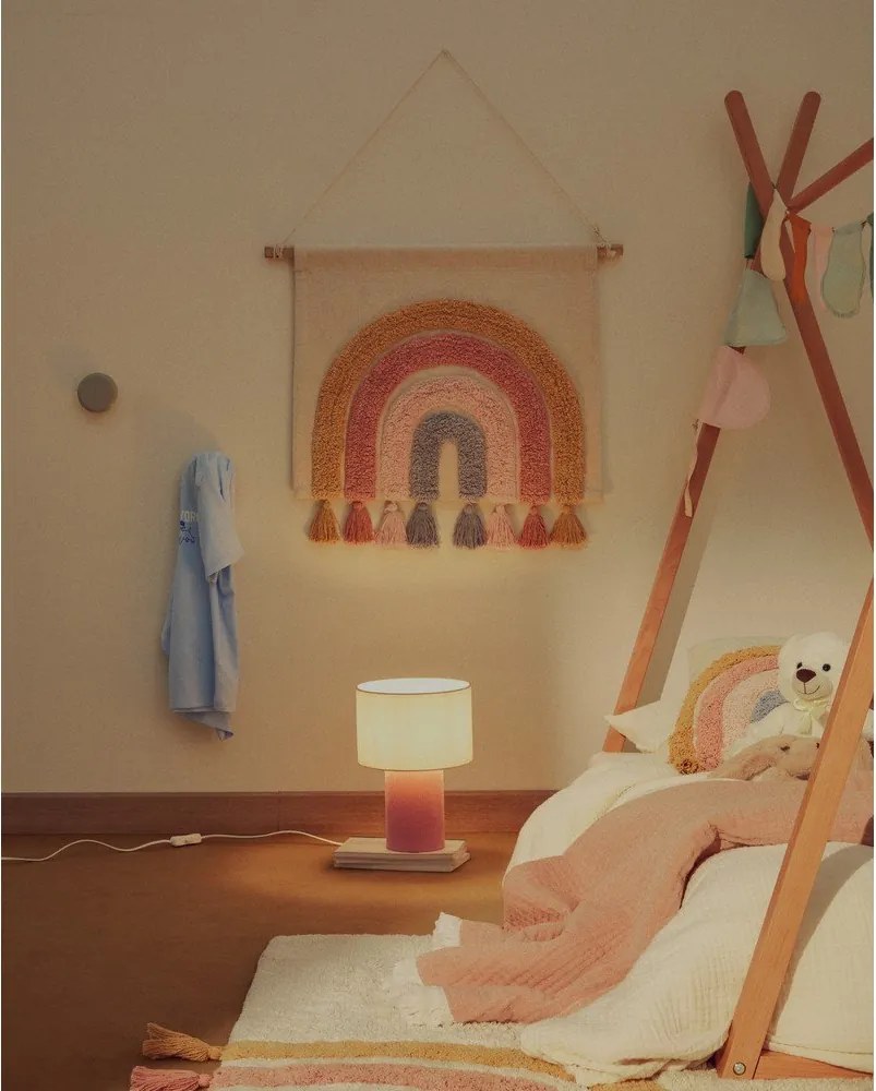 Bílá/světle růžová dětská lampička Bianella – Kave Home