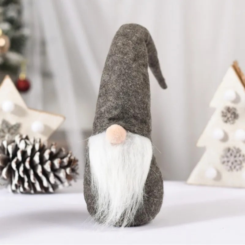 Vánoční skřítek WINTER GNOME 30 cm, šedý
