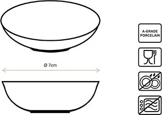 vtwonen Gold tea tips 4 ks Ø 7 cm - zlaté (Porcelánové mističky na čajový sáček )