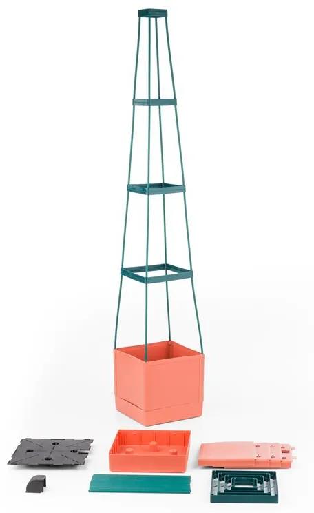 Tomato Tower, květináč na rajčata, set 2 ks, 25 x 150 x 25 cm, mřížka na upínání, PP