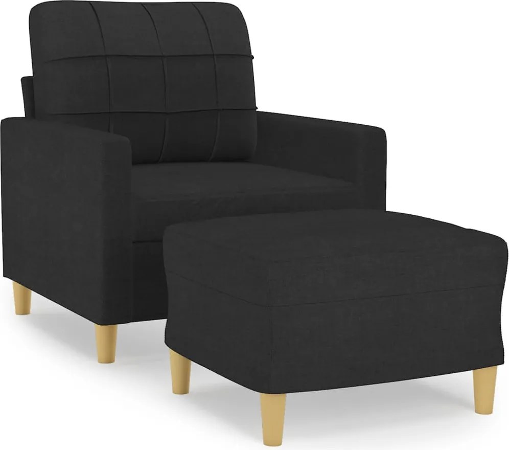 Křeslo s podnožkou černé 60 cm textil 3200997