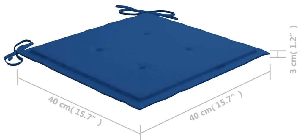 vidaXL Marketos 3dílný skládací zahradní jídelní set s poduškou masivní teak