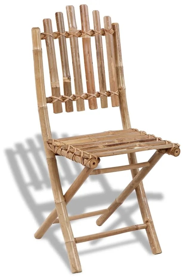 Skládací zahradní židle 2 ks bambusové - Default Title
