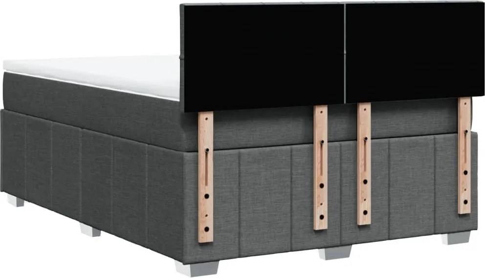 Box spring postel s matrací tmavě šedý 140 x 190 cm textil 3287064