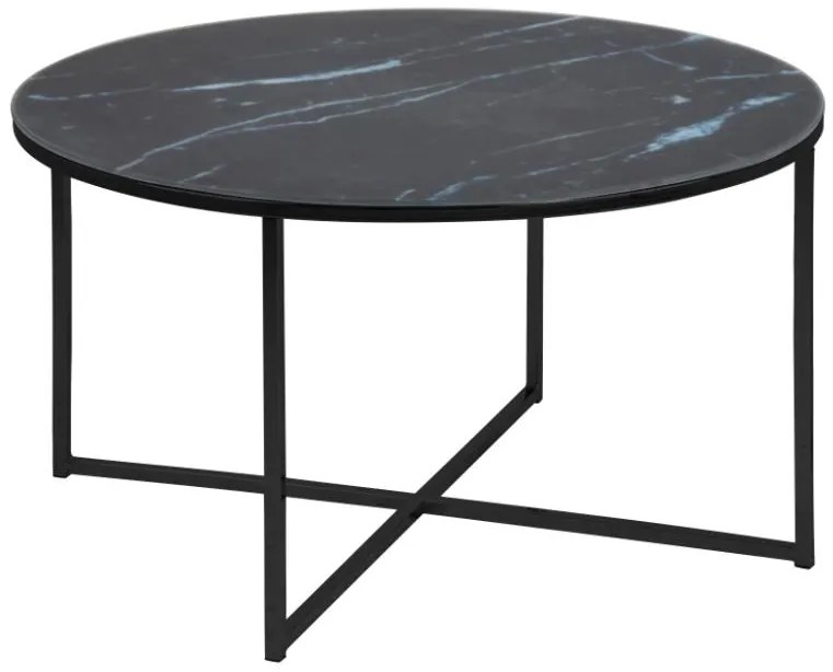 Konferenční stolek Alisma mramor černý/černá