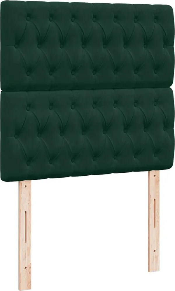 Box spring postel s matrací tmavě zelená 100x200 cm samet 3292271