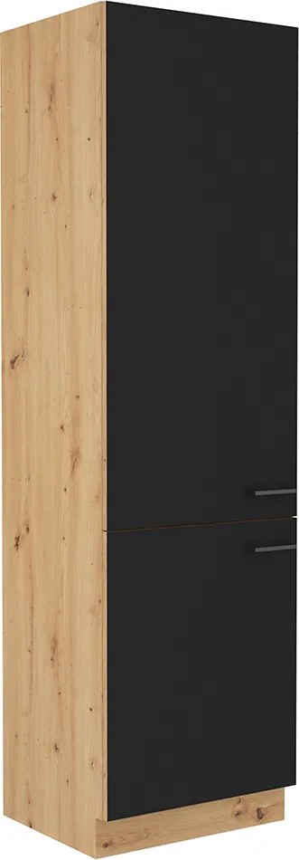 MODENA | vysoká skříňka 60 LO-210 2F na vestavnou lednici | 60 cm | artisan/černá