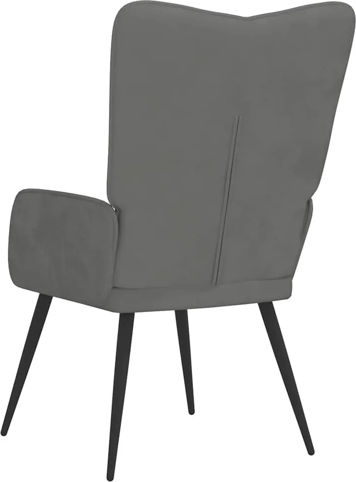 Relaxační křeslo tmavě šedé samet 327678