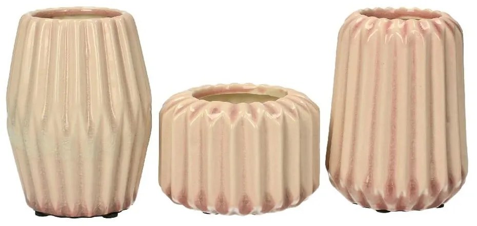 Set 3 váz Stoneware Pink