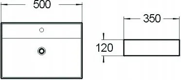Mexen BLANCA umyvadlo, 50x35 CM, bílá, 21105000