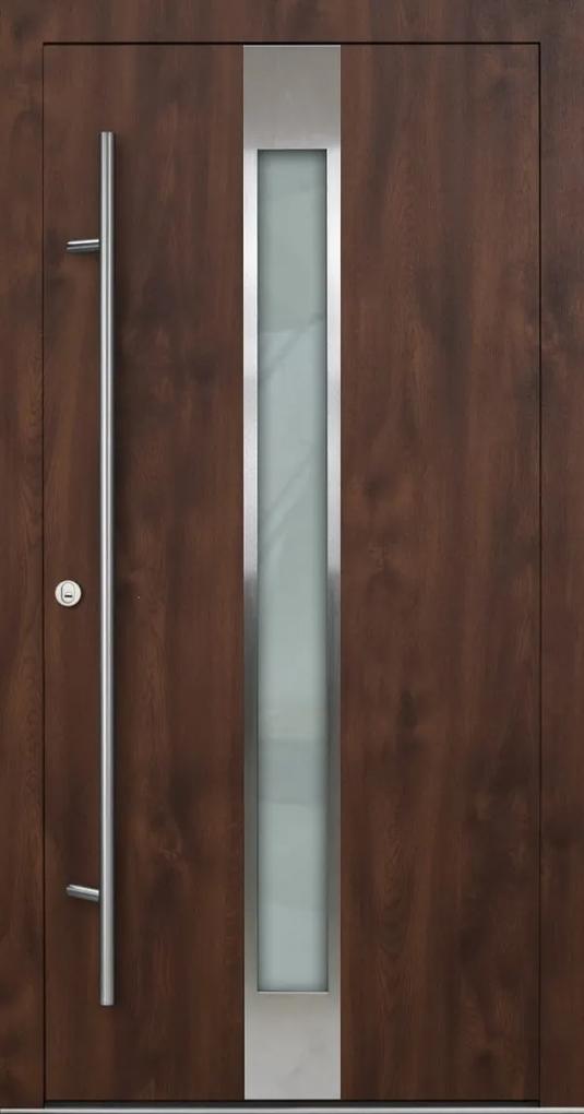 FM Turen - Feldmann & Mayer Vchodové dveře s ocelovým opláštěním FM Turen model DS05 Orientace dveří: Levé, otevírání ven, Dekor: Ořech, Standardní rozměr dveří včetně rámu: 100 cm x 220 cm - vnější rozměr rámu
