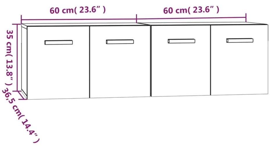 Nástěnné skříňky 2 ks šedé sonoma 60 x 36,5 x 35 cm kompozit