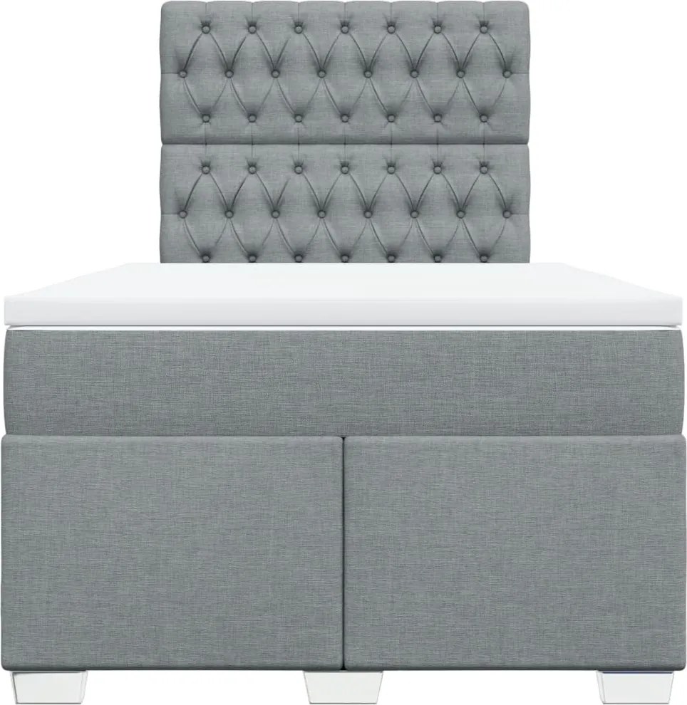 Box spring postel s matrací světle šedá 120 x 200 cm textil 3292762