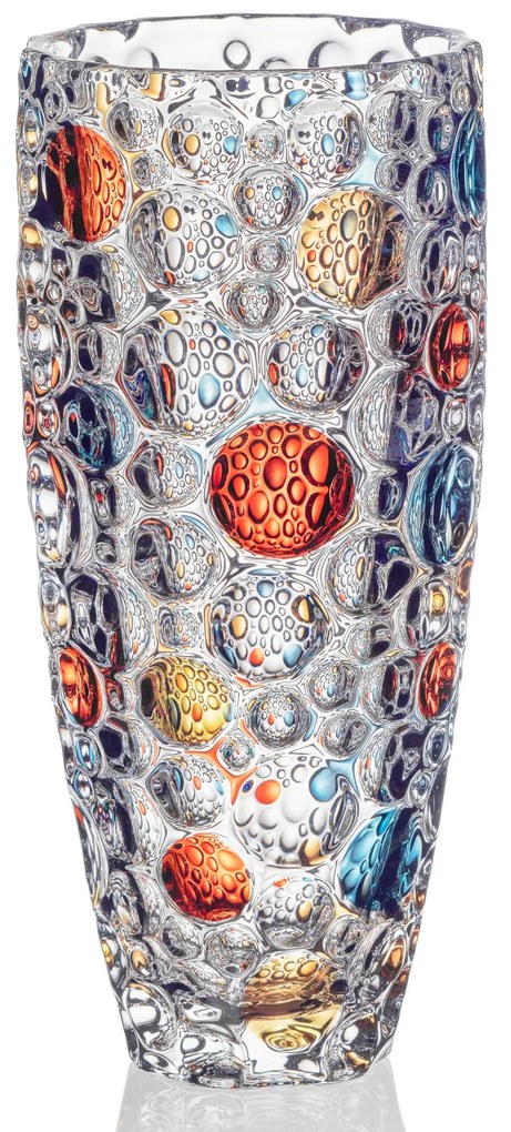 Bohemia Jihlava skleněná váza Lisboa (barevná varianta) 35,5 CM