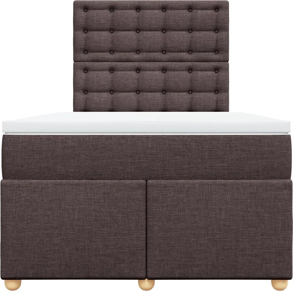 Box spring postel s matrací tmavě hnědá 120x200 cm textil 3293564