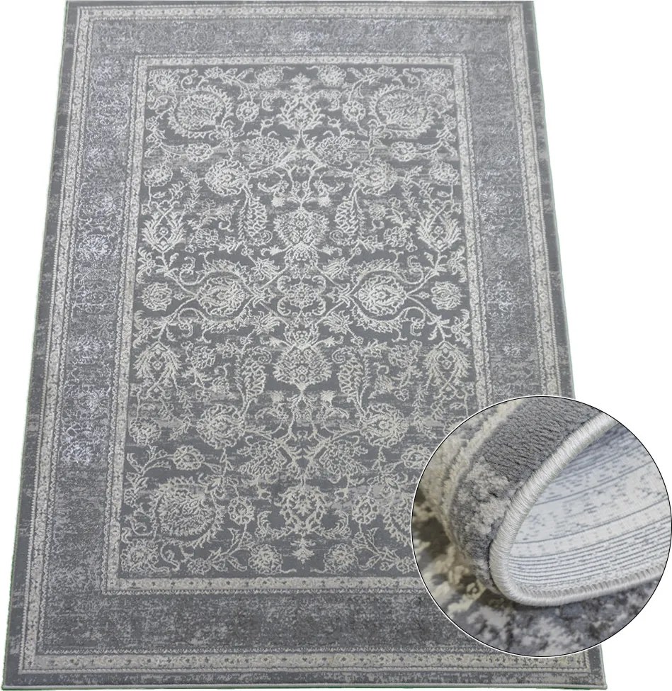 BE Koberec Allianz 6301 GREY - šedý obdélníkový Rozměr: 60x100 cm