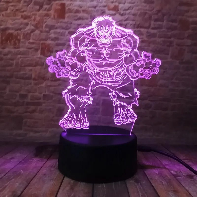 3D LED Lampička Hulk MARVEL