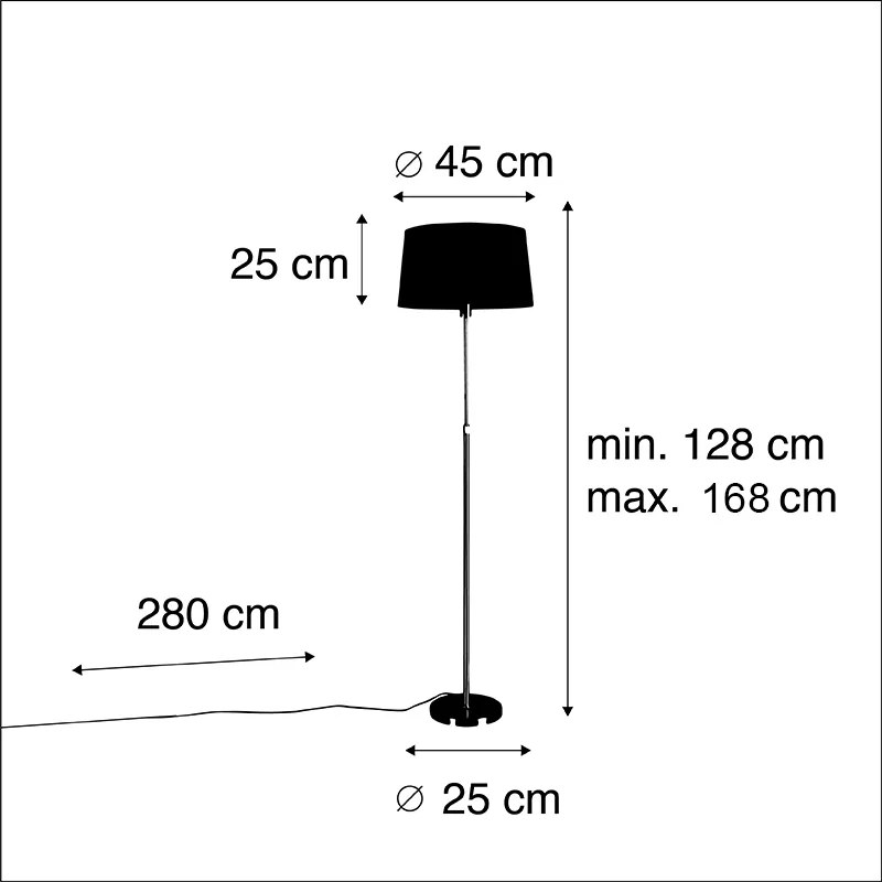 Stojací lampa bronzová s lněným stínítkem taupe 45 cm nastavitelná - Parte