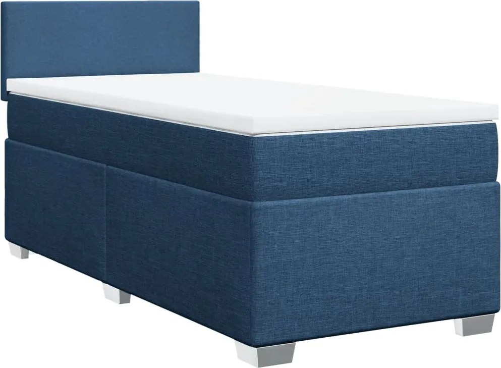 Box spring postel s matrací modrá 90x190 cm textil 3285742