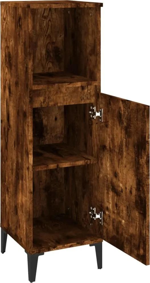 vidaXL Koupelnová skříňka 30x30x100 cm kompozitní dřevo [819817] Barva: kouřový dub