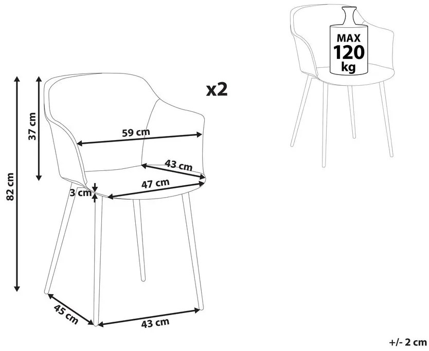 Sada 2 jídelních židlí mátově zelené ELIM Beliani