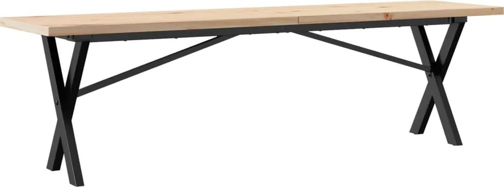 Konferenční stolek s X rámem 160x40x45,5 cm borovice a ocel 3282756