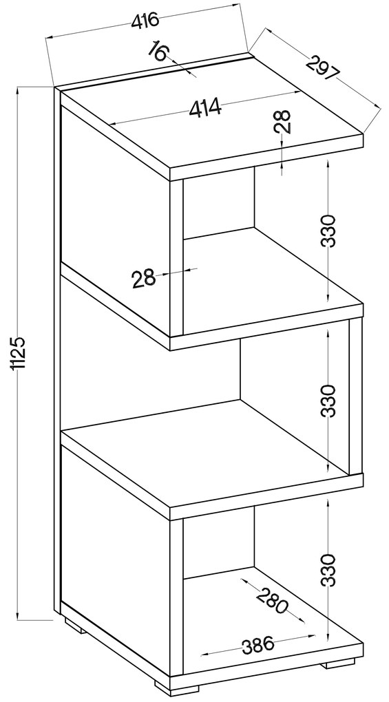 ADRK Designový regál na knihy MORI G 42, šedá