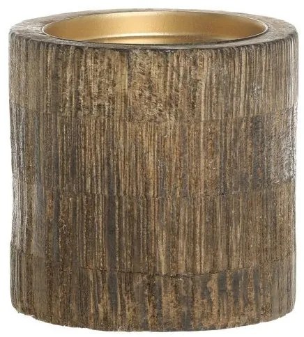 Dřevěný sloupovitý svícen na širokou svíčku Mango Wood M - Ø 10*10 cm